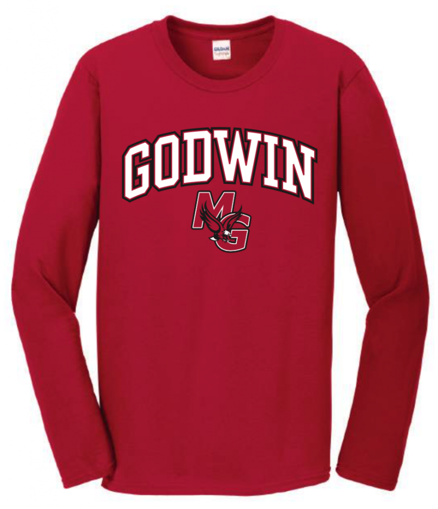Red "Godwin MG Eagle" Long Sleeve T-Shirt | Godwin High School PTSO